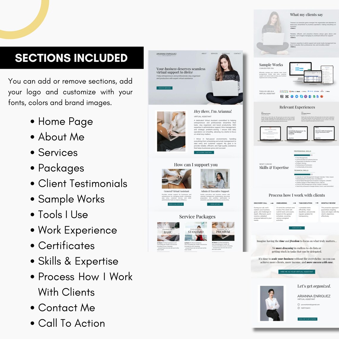 Virtual Assistant Portfolio Template Professional Website Portfolio ...