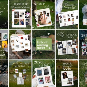 Romantic Cottagecore Bookstagram Carousel Template Booktok Instagram ...