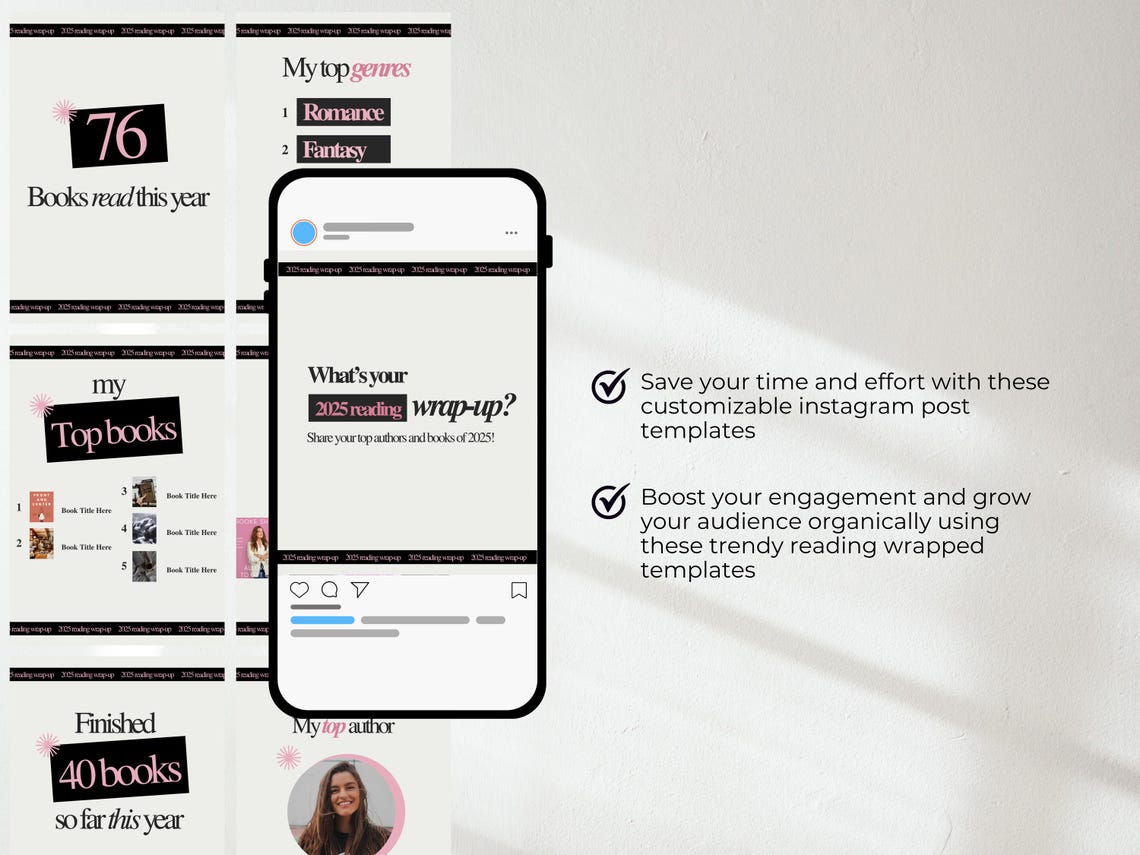 2025 Reading Wrap-up Bookstagram Carousel Template Year-end Reading ...
