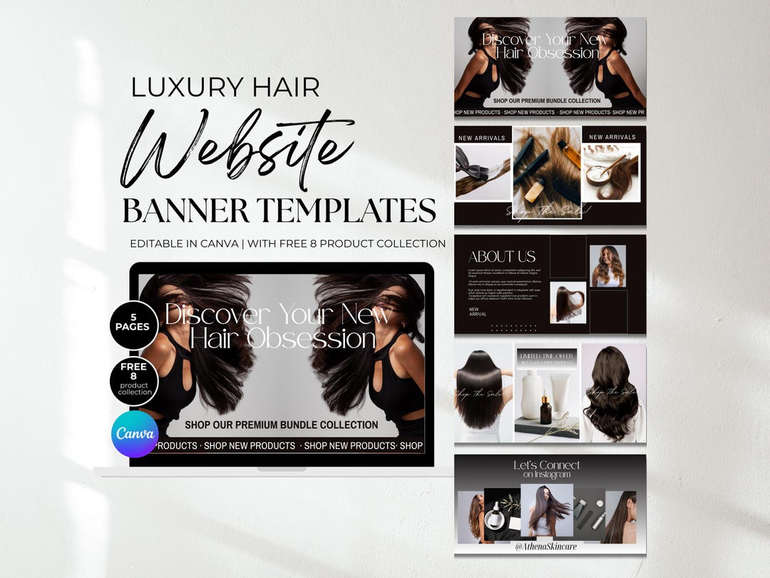 Shopify Wig Banner Hair Website Banner Hair Website Design Templates ...