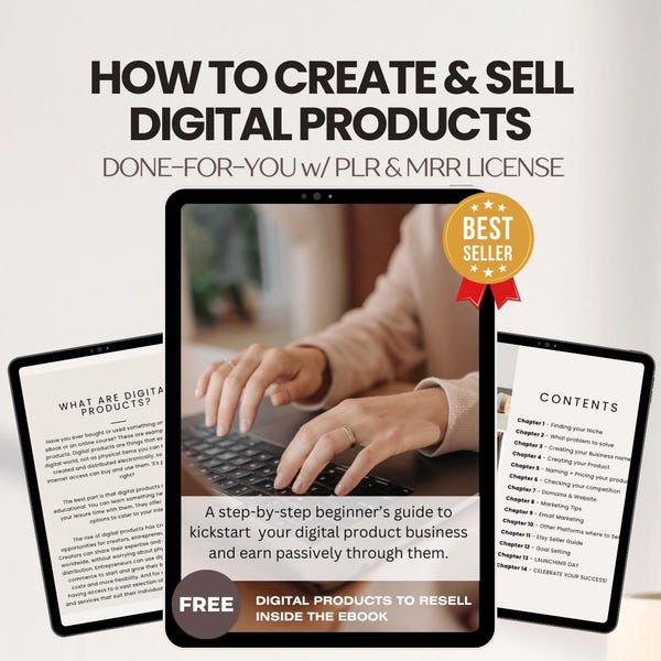 How to Create and Sell Digital Products Guide With Master Resell Rights - Etsy