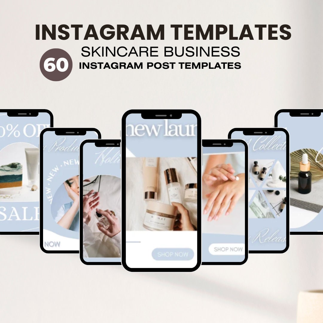 Instagram Template, Editable Canva Template, Light Blue IG Template ...