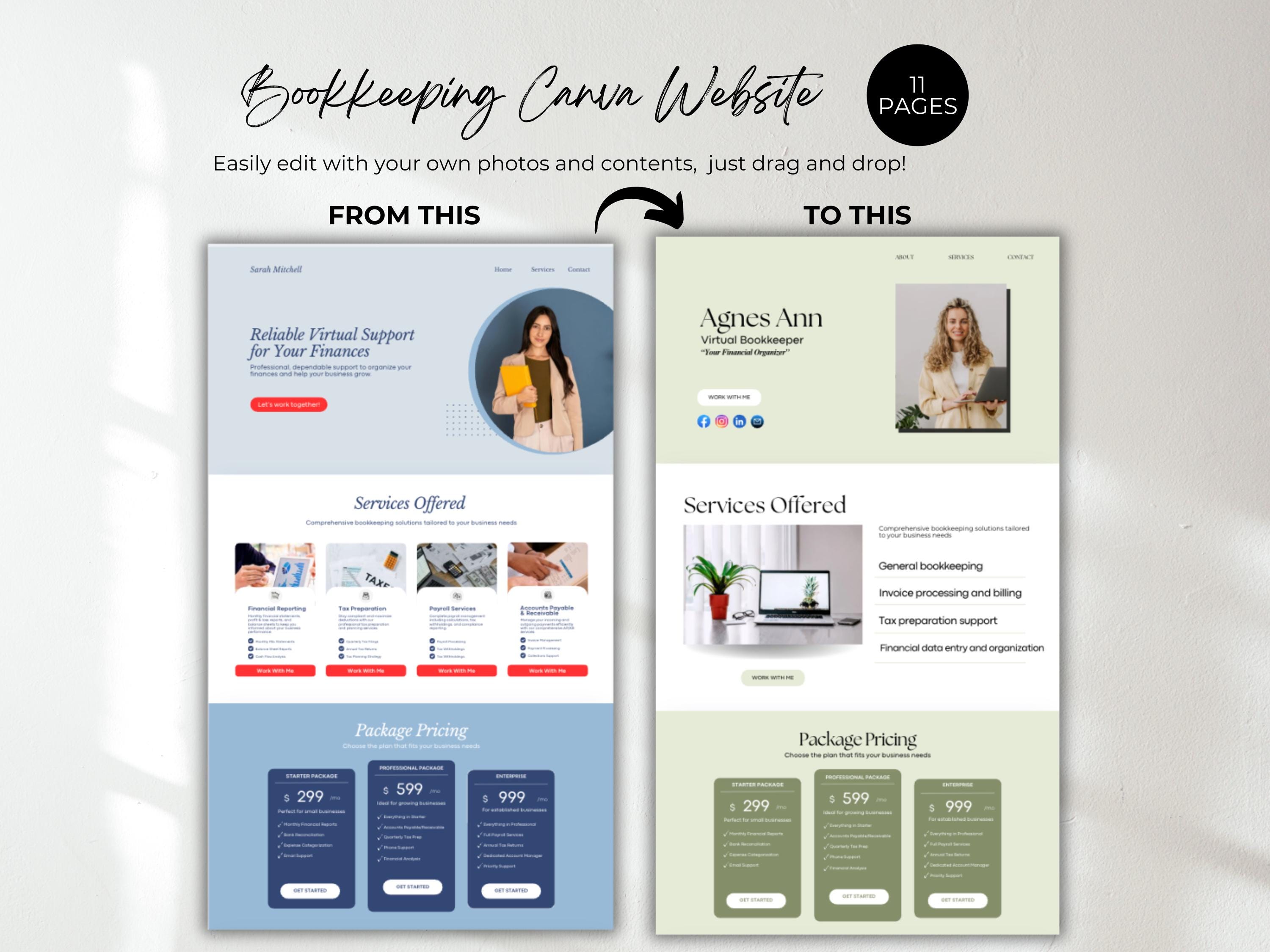 Bookkeeping Template Virtual Assistant Portfolio Template Bookkeeper ...