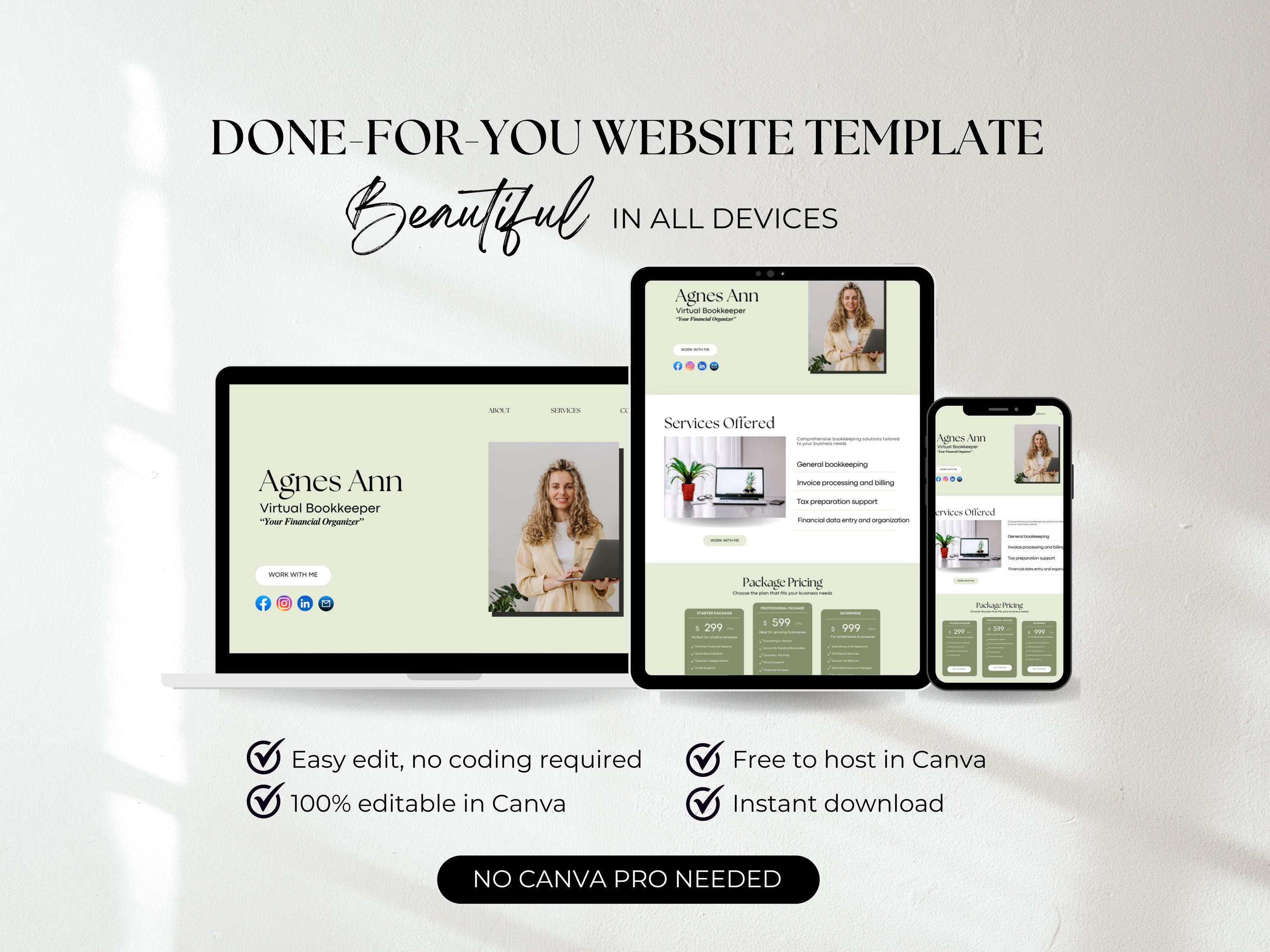 Bookkeeping Template Virtual Assistant Portfolio Template Bookkeeper ...