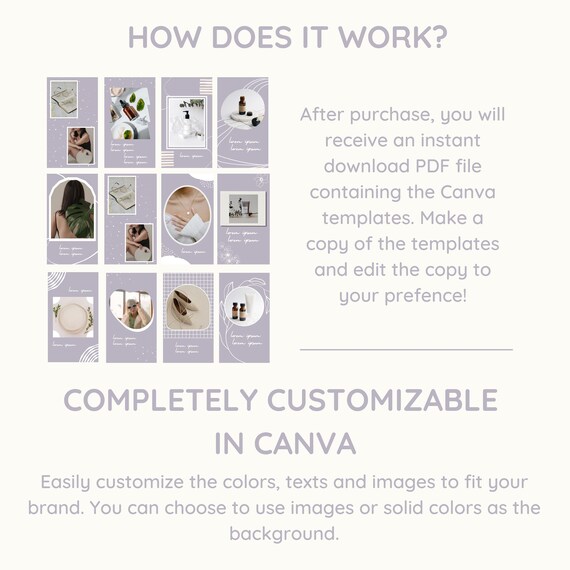 Minimalist Neutral Canva Templates IG Feed Light Purple Instagram ...
