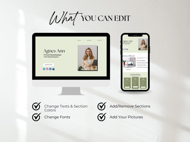 Bookkeeping Template Virtual Assistant Portfolio Template Bookkeeper ...