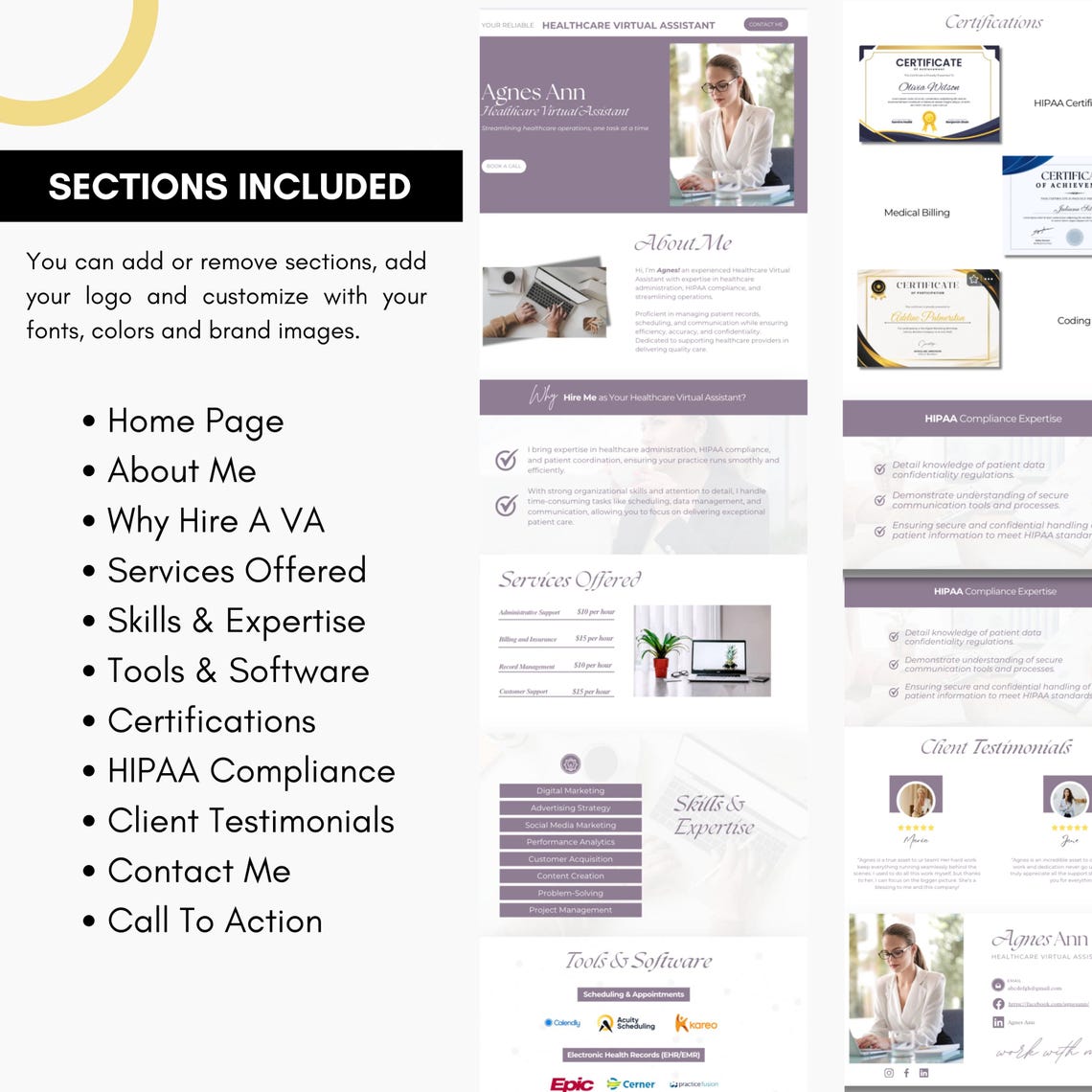 Healthcare Virtual Assistant Portfolio Template Done for You Medical ...