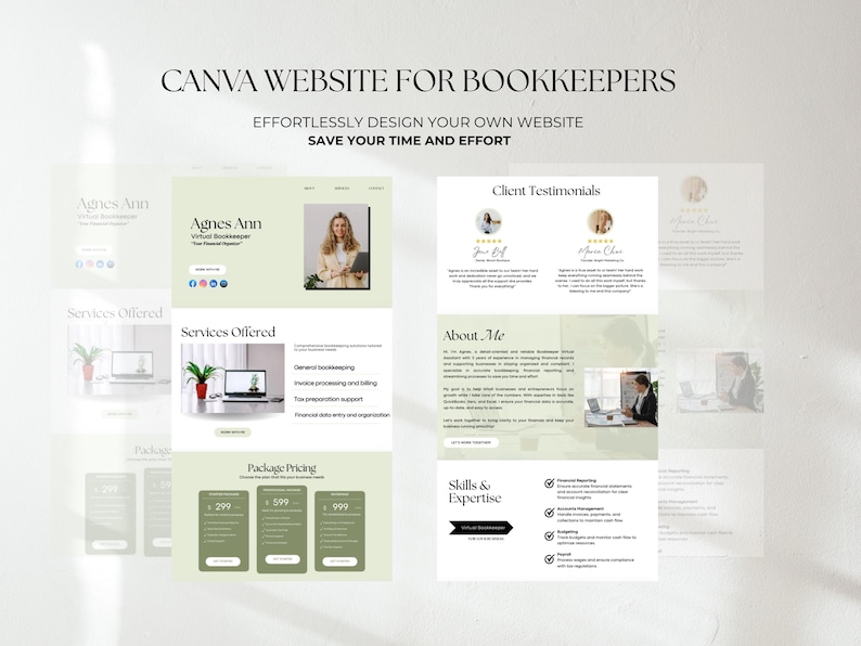 Bookkeeping Template Virtual Assistant Portfolio Template Bookkeeper ...