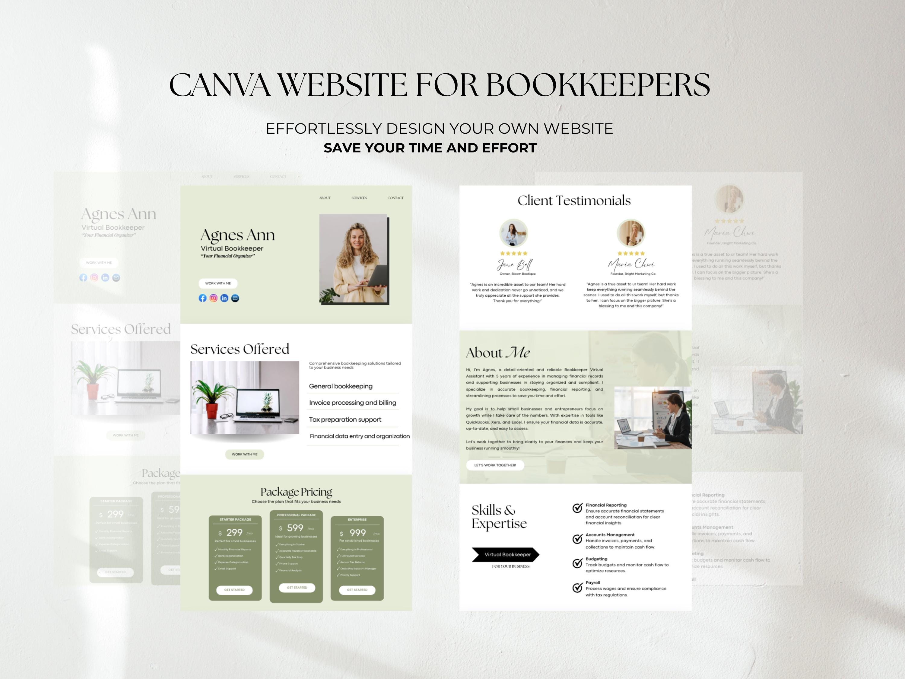 Bookkeeping Template Virtual Assistant Portfolio Template Bookkeeper ...