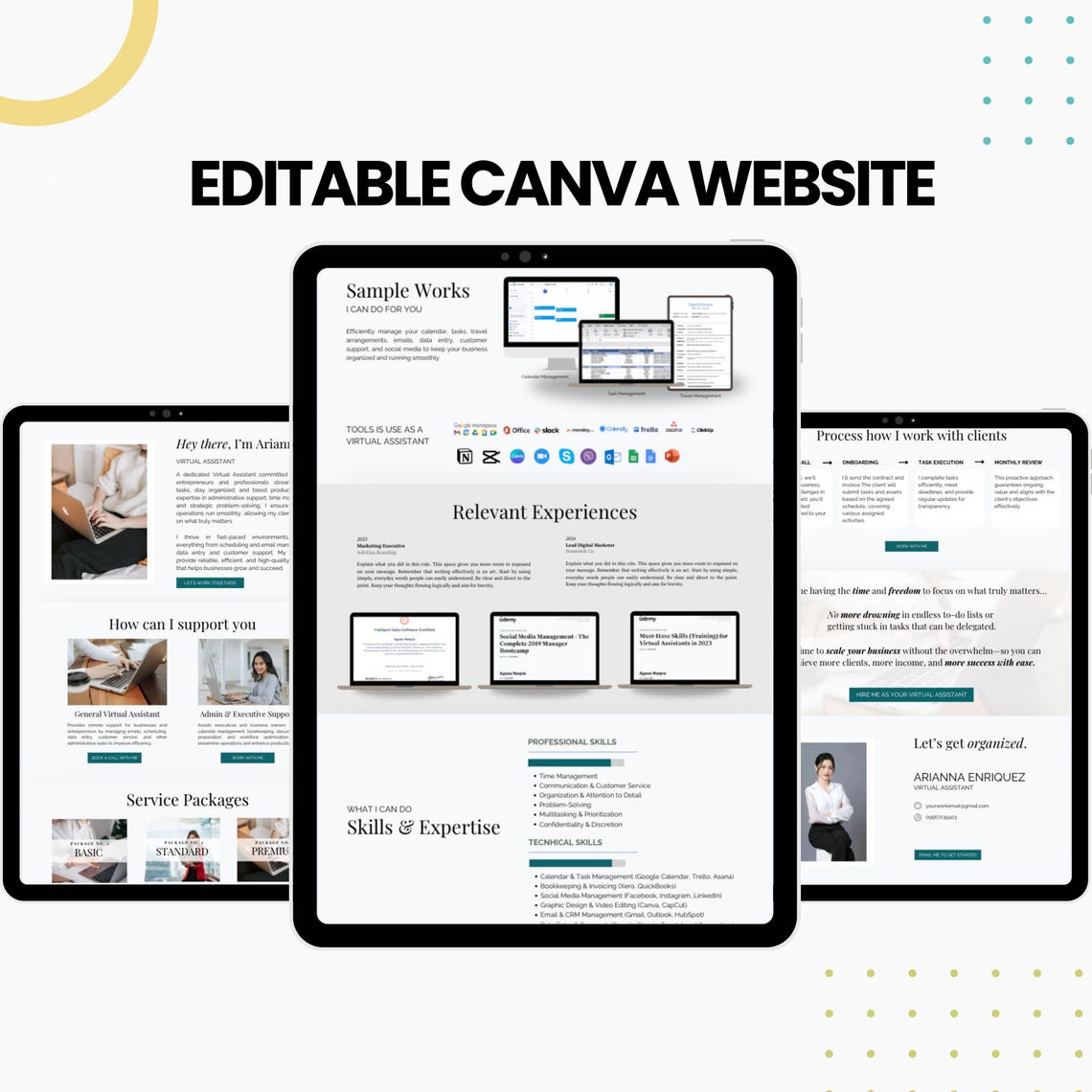 Virtual Assistant Portfolio Template Professional Website Portfolio ...