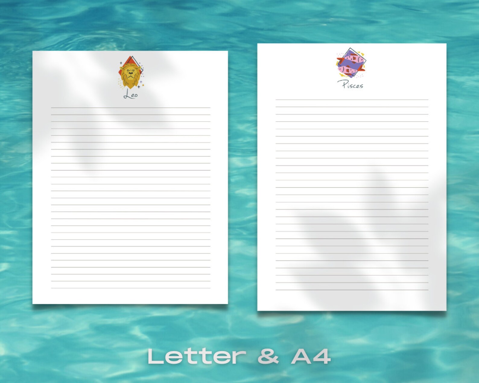 Zodiac Stationery Set, Printable Stationery Paper, Zodiac Symbol ...