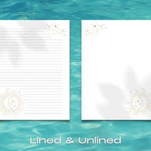 Sun Moon Stars Printable Stationery Set, Printable Stationery Paper ...