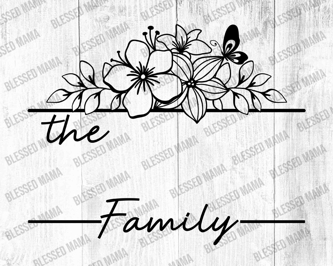 Floral Split Monogram Svg, Family Split Monogram Svg, Wedding Monogram ...