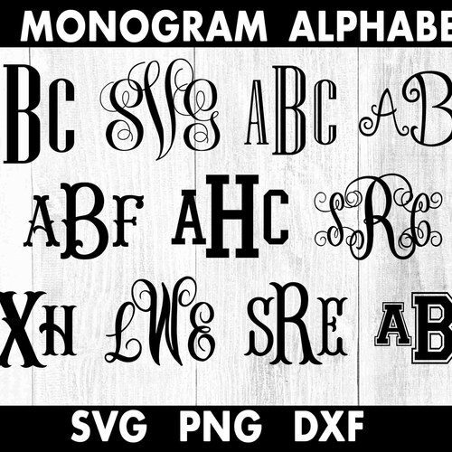 Monogram SVG/DXF/PNG Fancy Monogram Alphabet Digital - Etsy