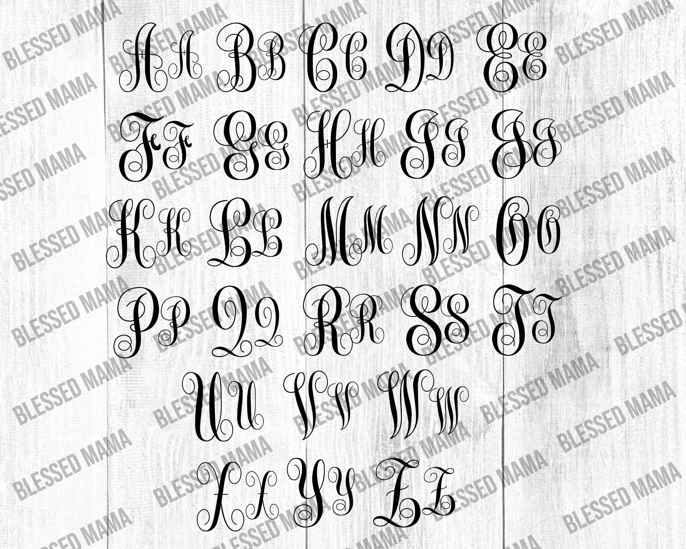 Monogram SVG Bundle 6 Monogram Font Alphabets 11 Frames - Etsy