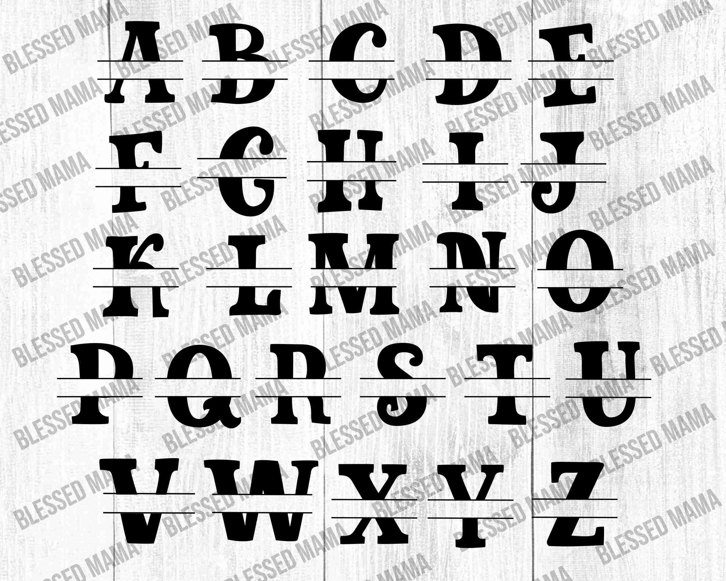 Split Monogram Svgsplit Monogram Fontsplit Alphabet Svg - Etsy