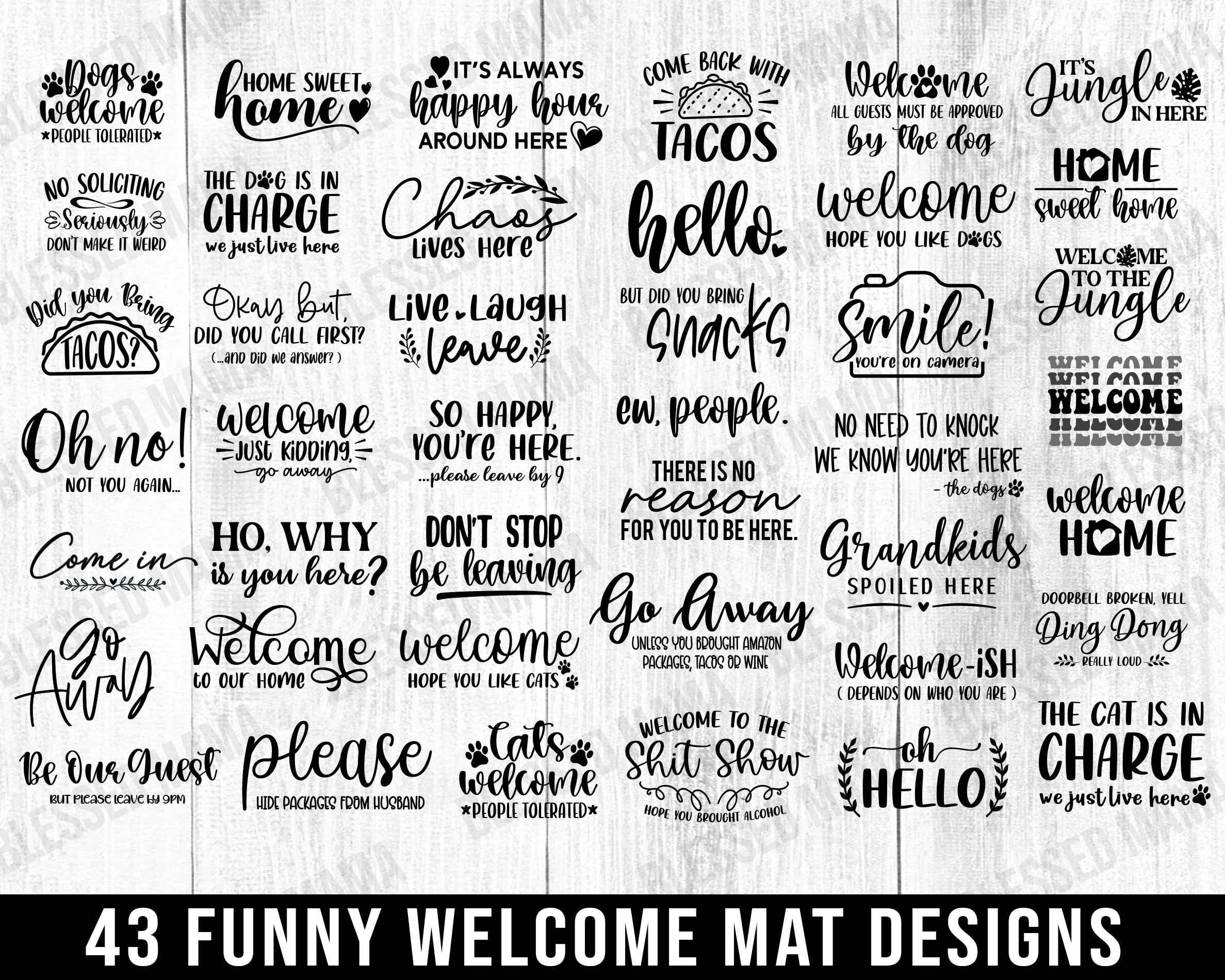 Doormat Svg Bundle Funny Doormat Quotes Welcome Doormat - Etsy