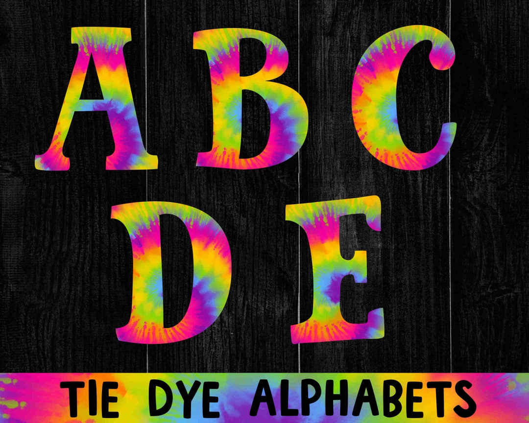 Tie Dye Alphabet 26 Letters, PNG File, Sublimation Letters, Tie Dye ...