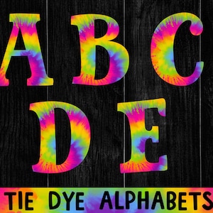 Tie Dye Alphabet 26 Letters, PNG File, Sublimation Letters, Tie Dye ...