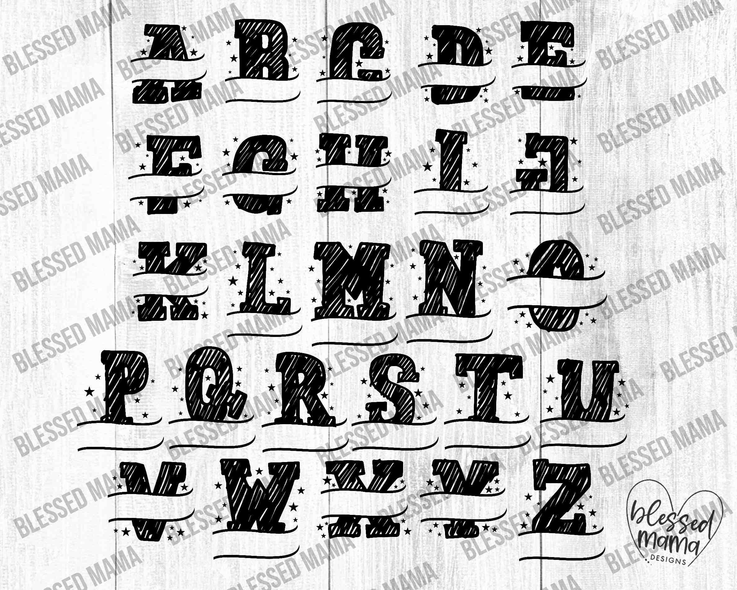 Fancy Split Monogram Svg Split Monogram Svg Fancy Monogram - Etsy