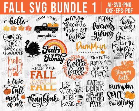 Fall SVG Fall Bundle SVG Autumn Svg Thanksgiving Svg - Etsy
