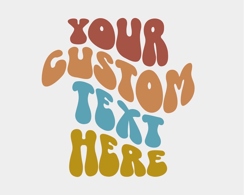 Custom Wavy Text Svg Wavy Stacked Svg Customized Wavy Text - Etsy