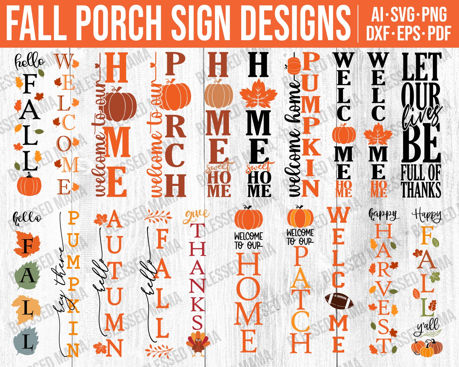 Fall Porch Sign SVG Bundle Autumn Porch Sign SVG | Etsy