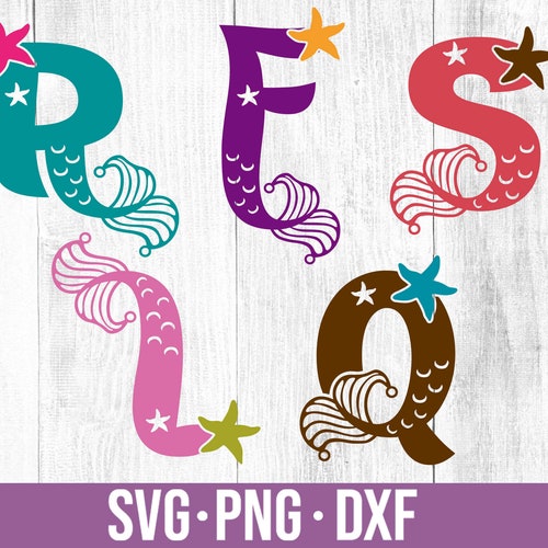 Mermaid SVG Alphabet Mermaid Font SVG Mermaid Monogram Cut - Etsy