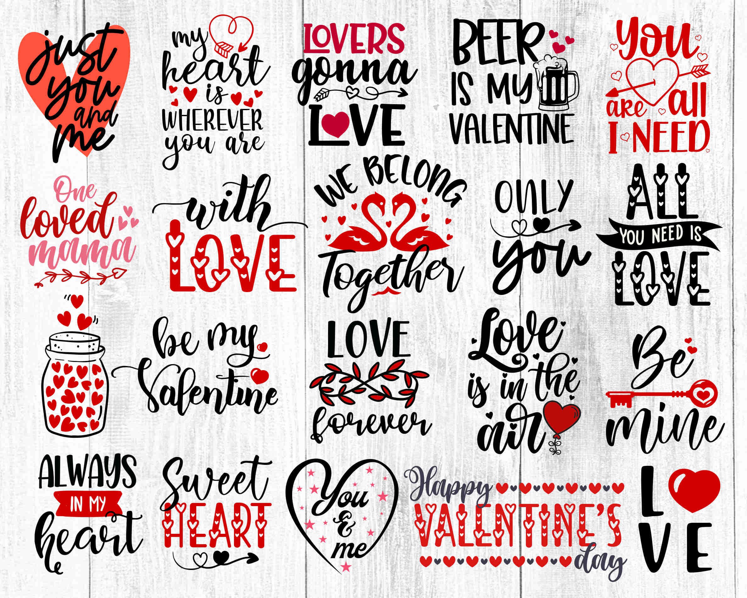 Valentines SVG Bundle, Valentines Day SVG Bundle, Valentines Svg, Cute ...