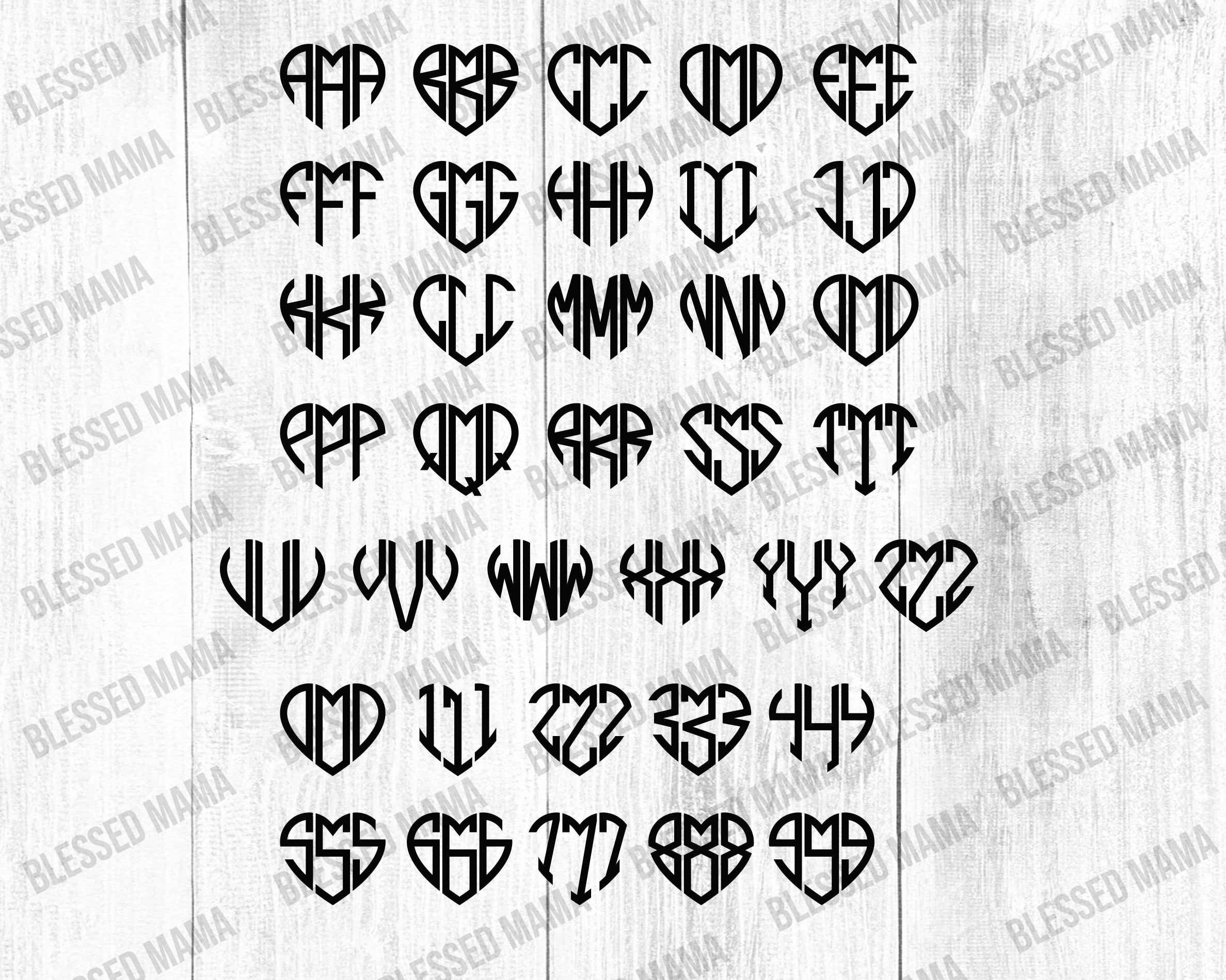 Monogram SVG Bundle 6 Monogram Font Alphabets 11 Frames - Etsy
