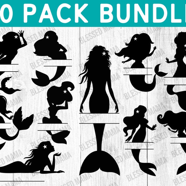 Mermaid Monogram Svg - Etsy