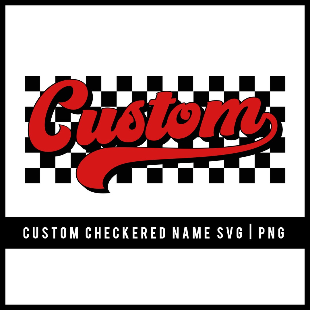 Custom Retro Checkered Name, Retro Name Tag, Custom Shirt Design ...