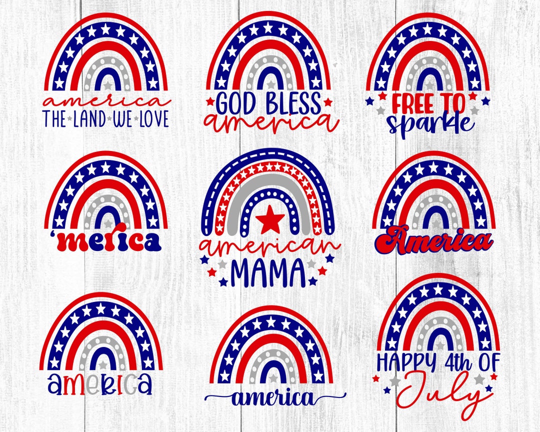 4th of July Rainbow SVG Bundle, America Rainbow SVG, America Svg ...