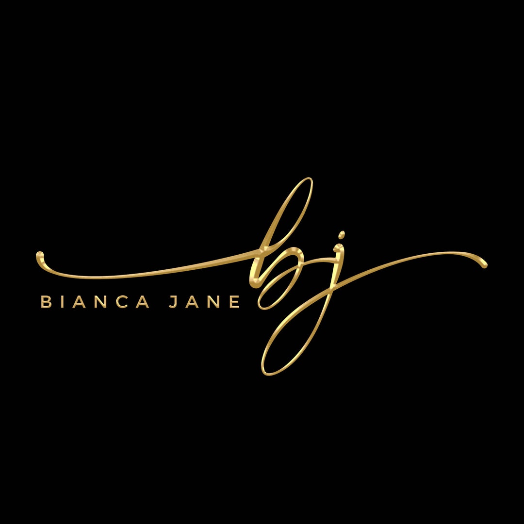 Initials Logo, Signature Logo Template, Photographer Logo, Rose Gold ...