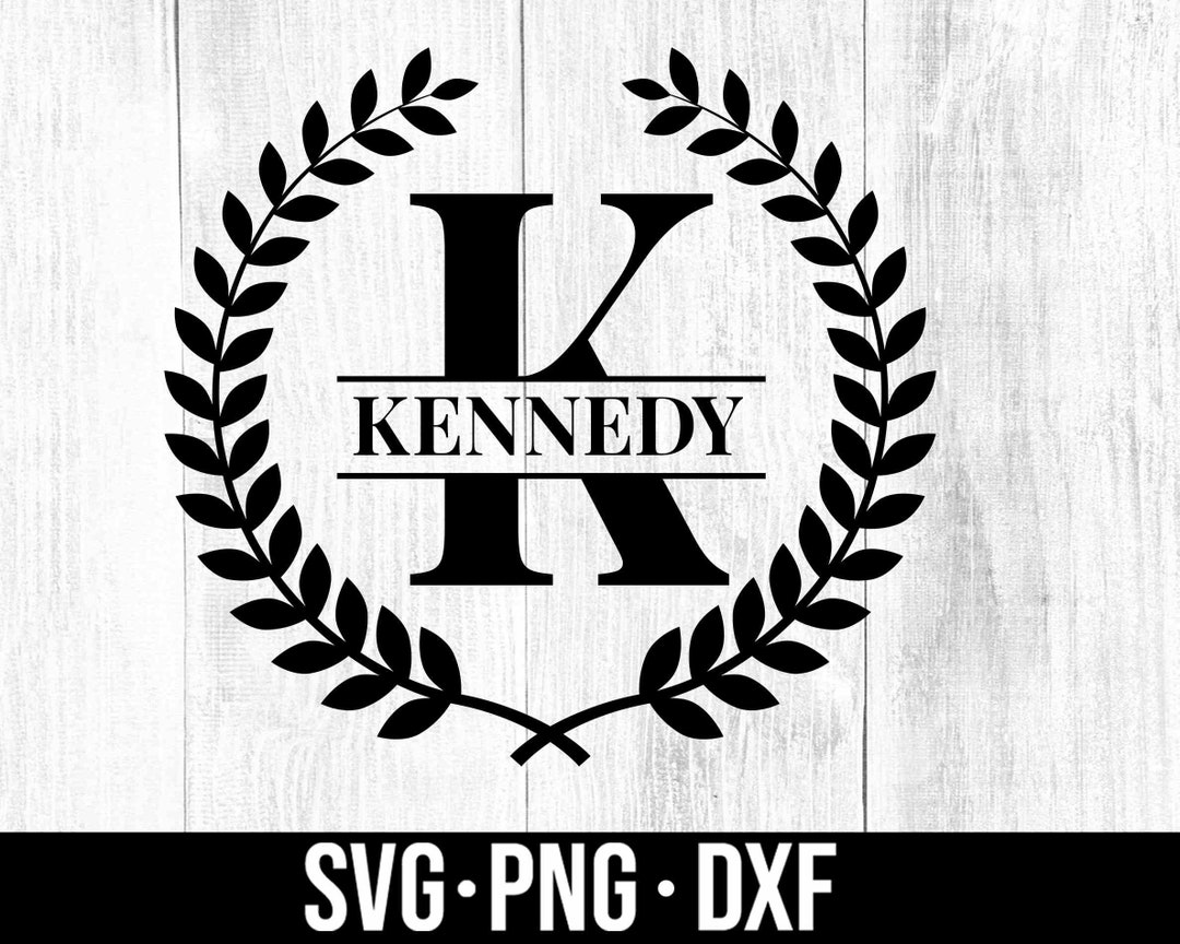 Split Monogram Font Svg Laurel Roman Monogram Alphabet Split - Etsy