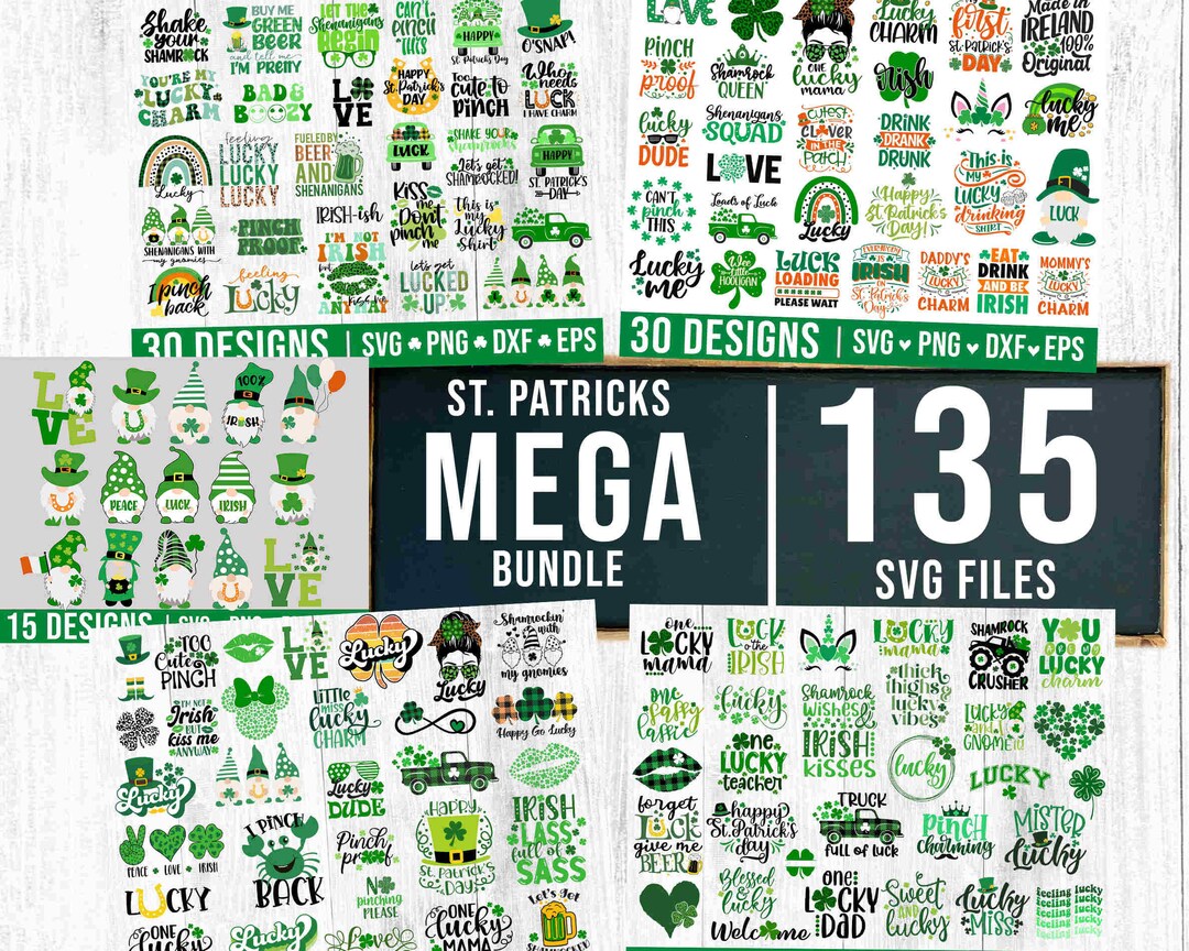 St Patricks Svg Bundle MEGA Bundle Saint Patricks Day Svg Lucky Svg ...