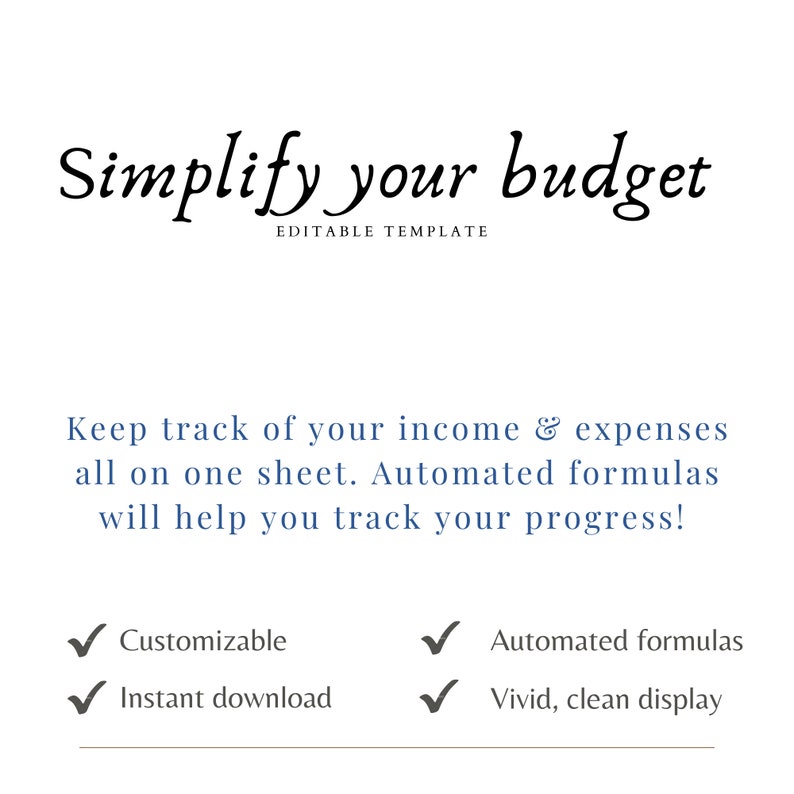 Simple Monthly Budget Tracker Template - Etsy