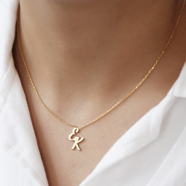 Buy Two Initial Necklace - Etsy