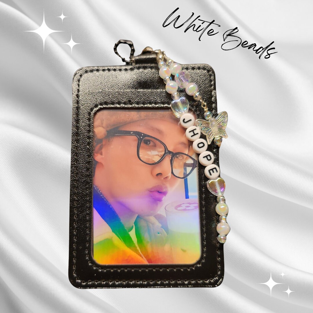 KPOP BTS Jhope Photo Card W/ White Beads - Etsy