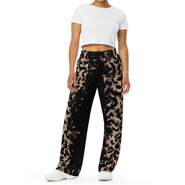 Leopard Print Wide Leg Pants - Etsy