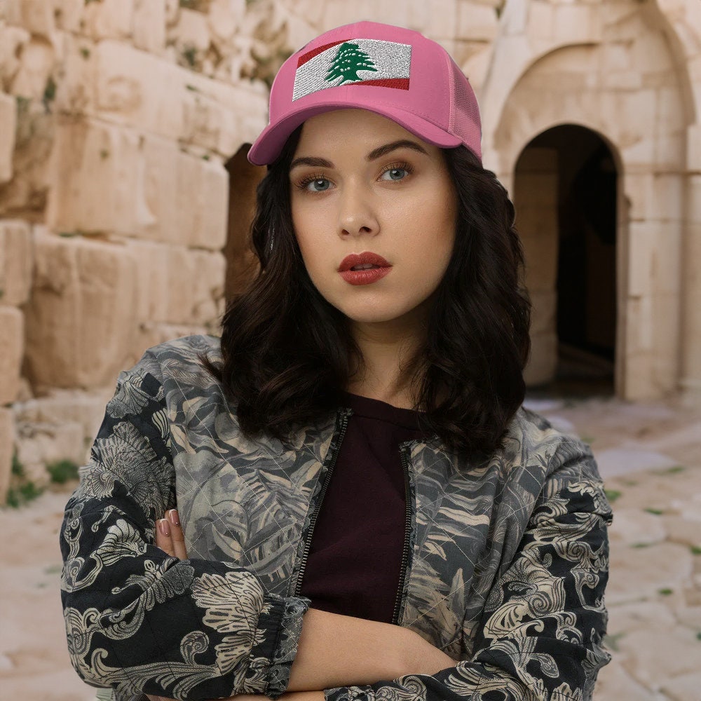 Flag of Lebanon Trucker Cap, Prominent Flag Embroidery, Lebanese Pride ...