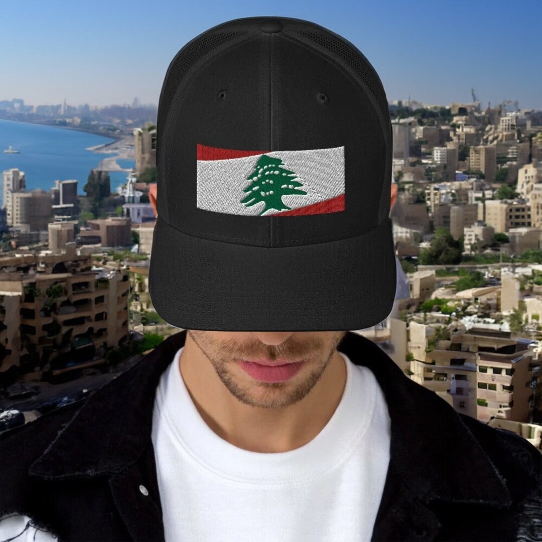 Flag of Lebanon Trucker Cap, Prominent Flag Embroidery, Lebanese Pride ...