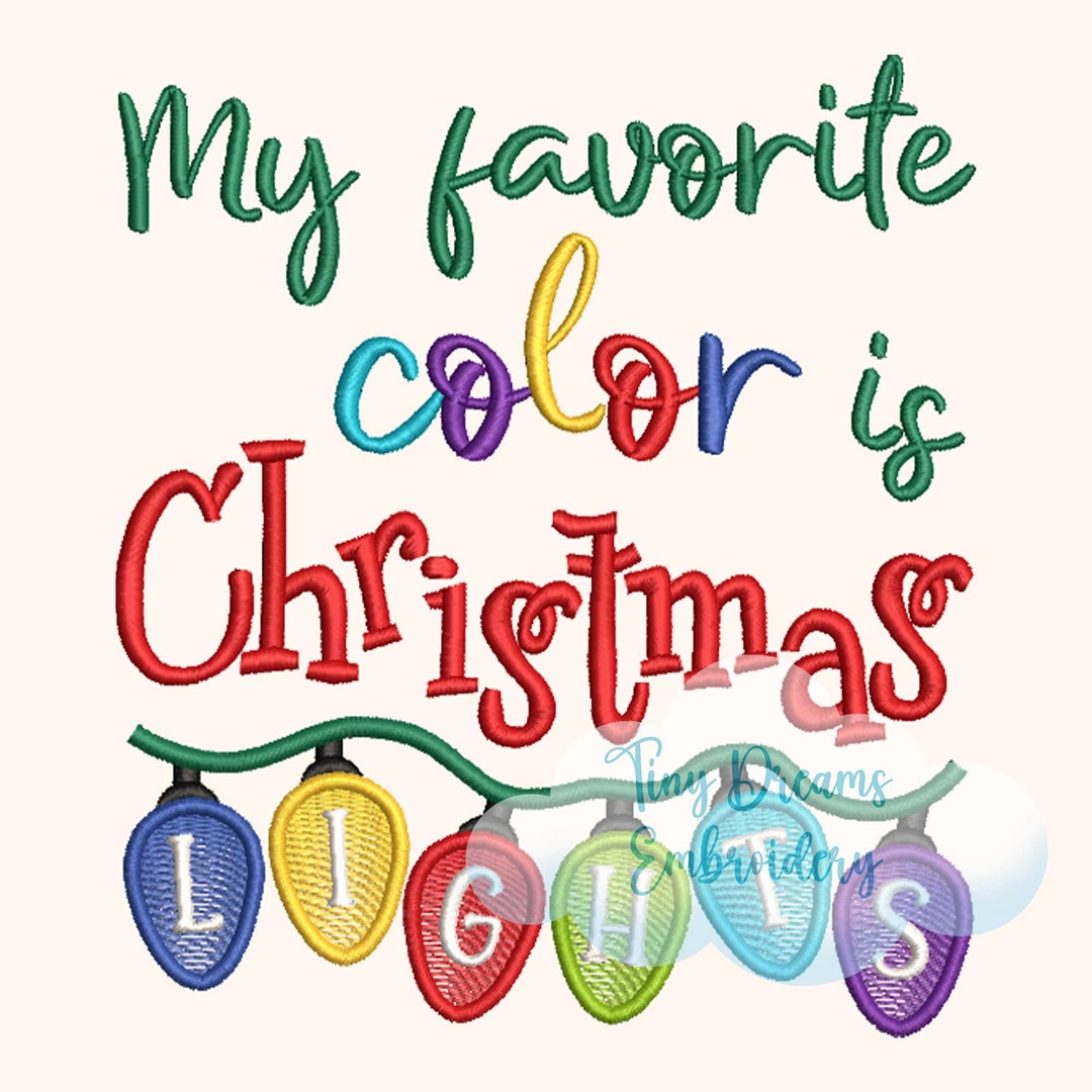 Christmas Lights Digital Machine Embroidery Design Christmas Embroidery ...