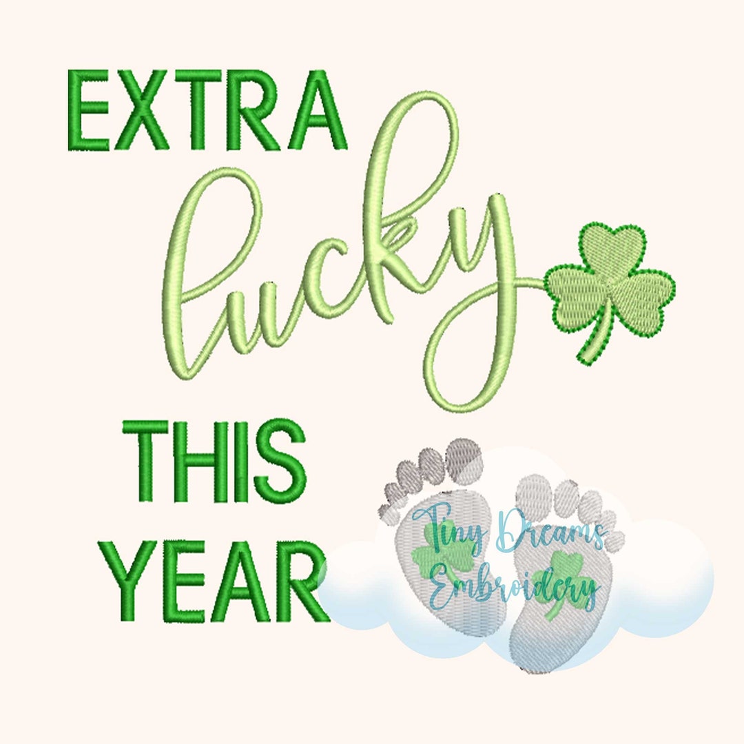 Extra Lucky Digital Machine Embroidery Design St Patrick Clover ...