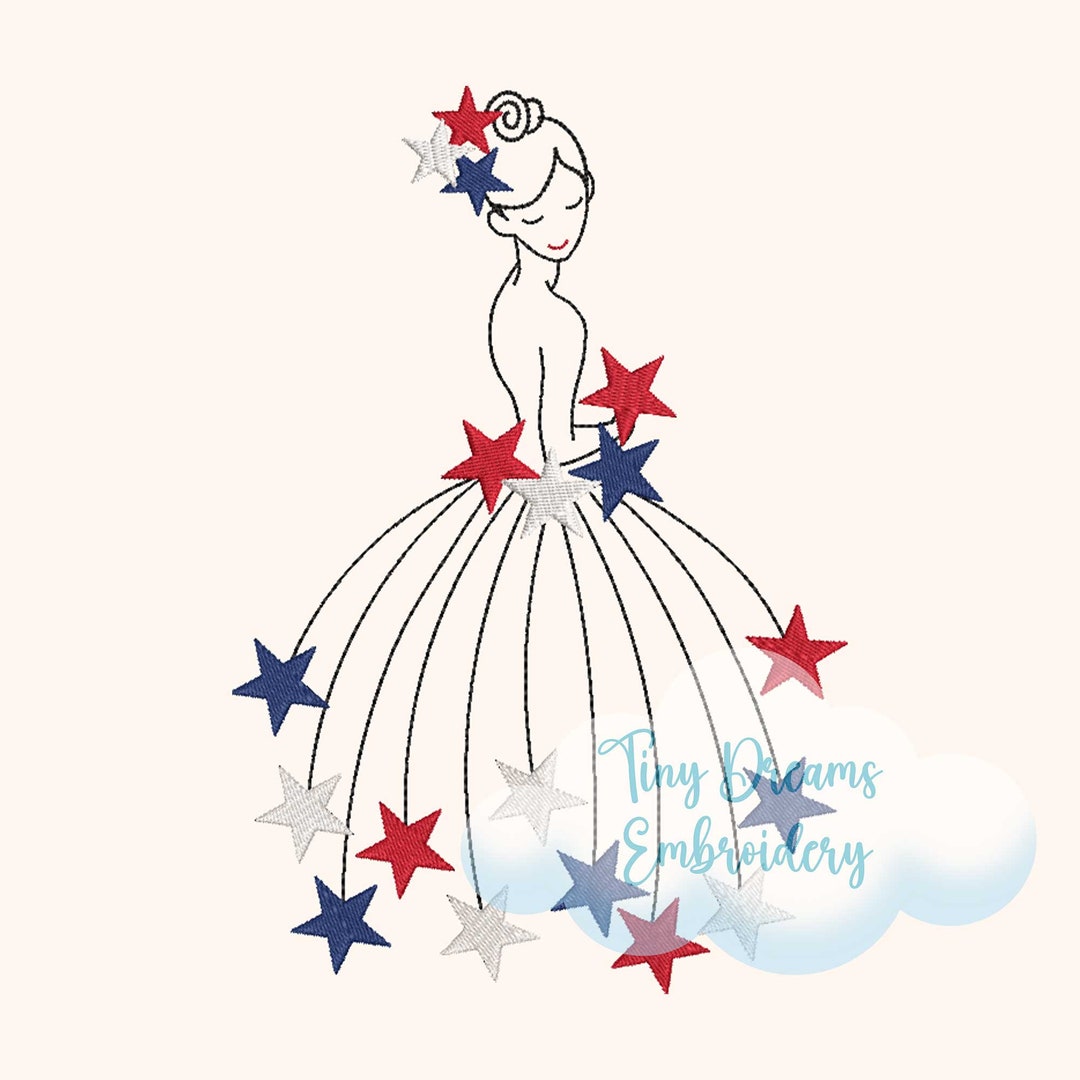 Star Ballerina Embroidery Design: 4th of July Ballet (digital Download ...