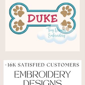 Dog Bone Digital Machine Embroidery Design. Custom Dog Monogram ...