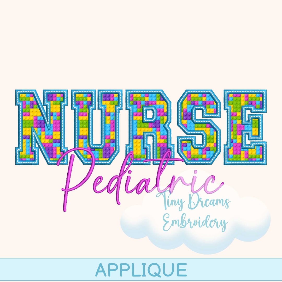 Pediatric Nurse Digital Machine Embroidery Design Applique Baby Nurse ...