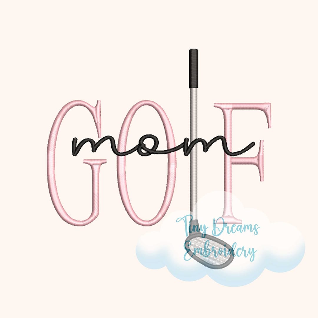Golf Mom Digital Machine Embroidery Design Golf Tshirt Gift Mom Design ...