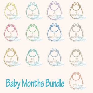 Baby Months Bundle Digital Machine Embroidery Design First Month Design ...