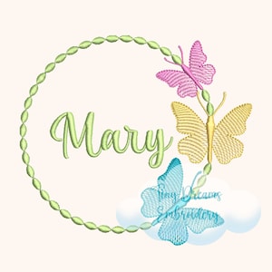 Butterfly Monogram Embroidery Design: Spring Girl (digital Download) - Etsy